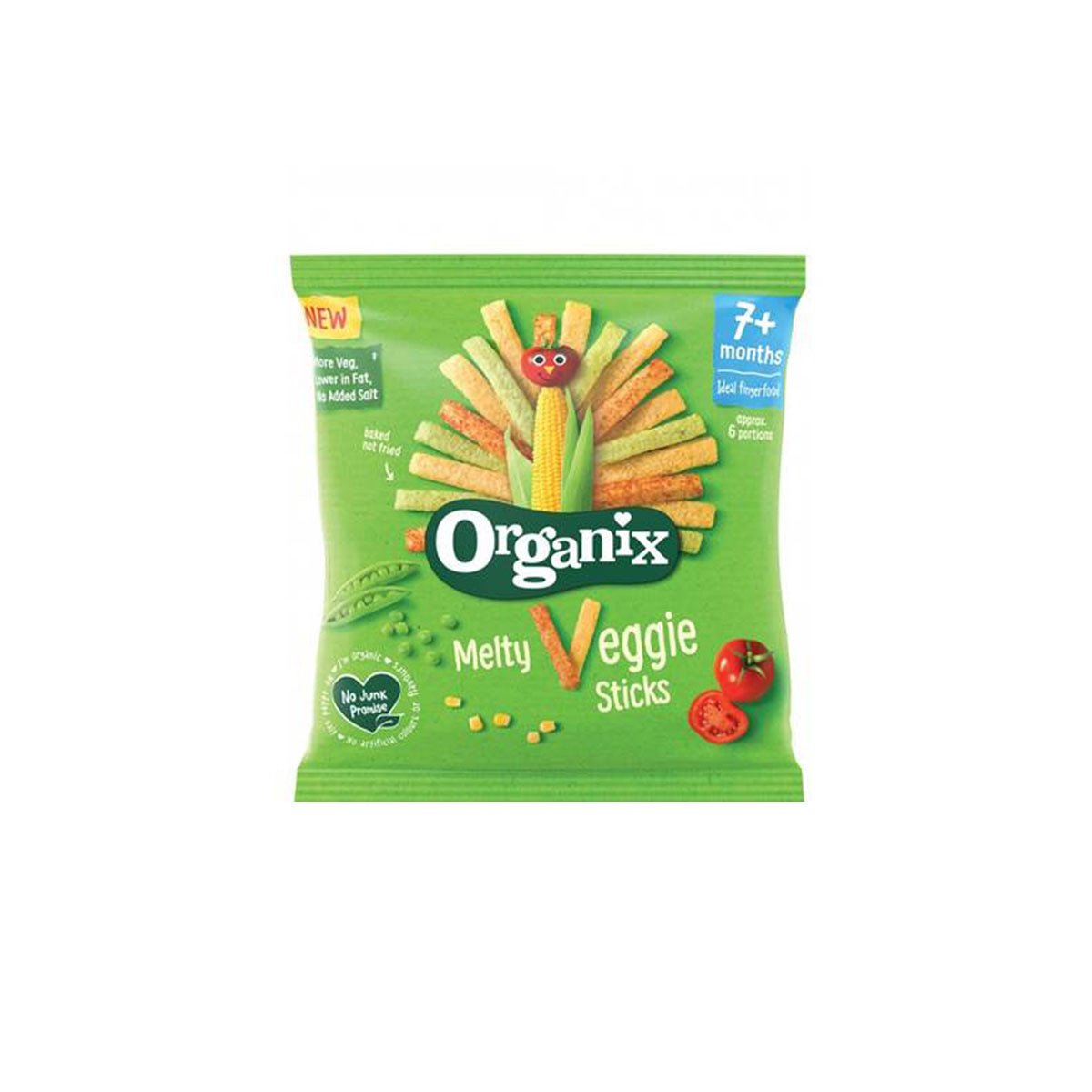 Snack, sticksuri din porumb si legume, Organix, 7+ luni, 15 g - eMAG.ro