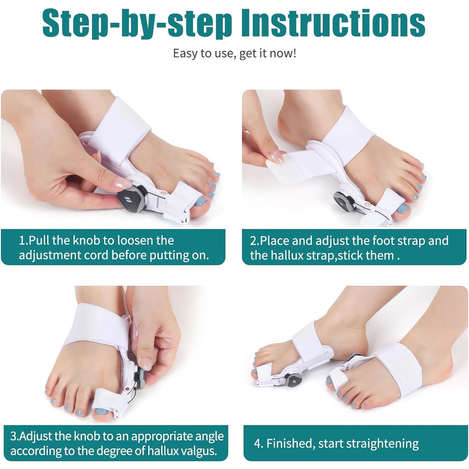 Suport corector pentru degete picioare, Silicon, Marime universala, Alb ...