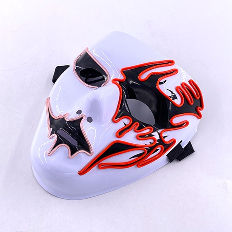 Masca LED Party, Festival, Halloween cu 3 moduri de iluminat, Alb ...