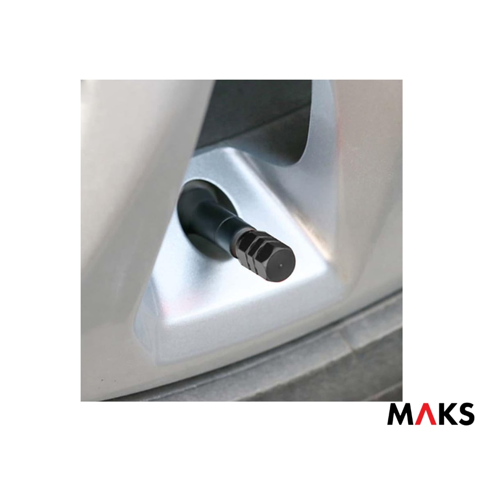 Set 4 x Ventile metalice roti, Maks Vents, Hexagonal, Negru, garnitura ...