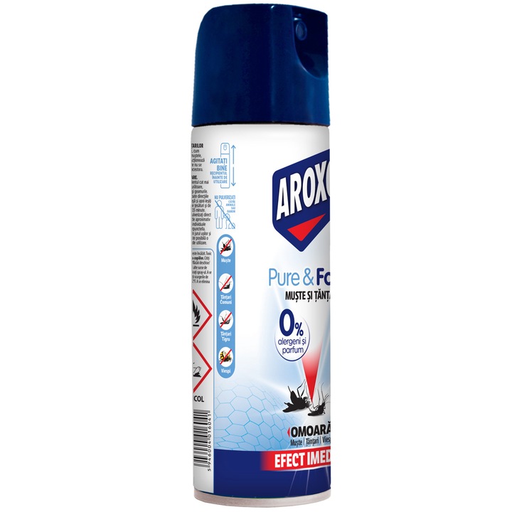 Спрей против мухи и комари Aroxol Pure&Forte, 300 мл - eMAG.bg
