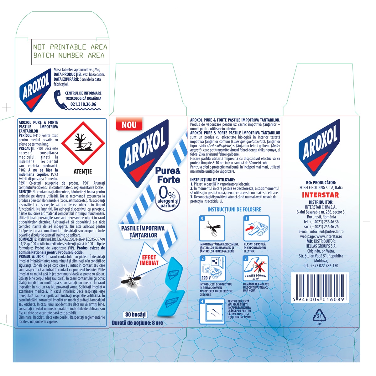 Rezerva pastile impotriva tantarilor Aroxol Pure&Forte, 30 buc - eMAG.ro