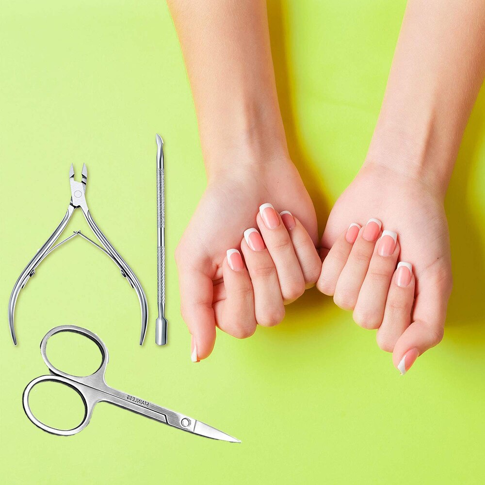 Set ingrijire 3 piese, forfecuta pentru cuticule, pusher cuticule ...