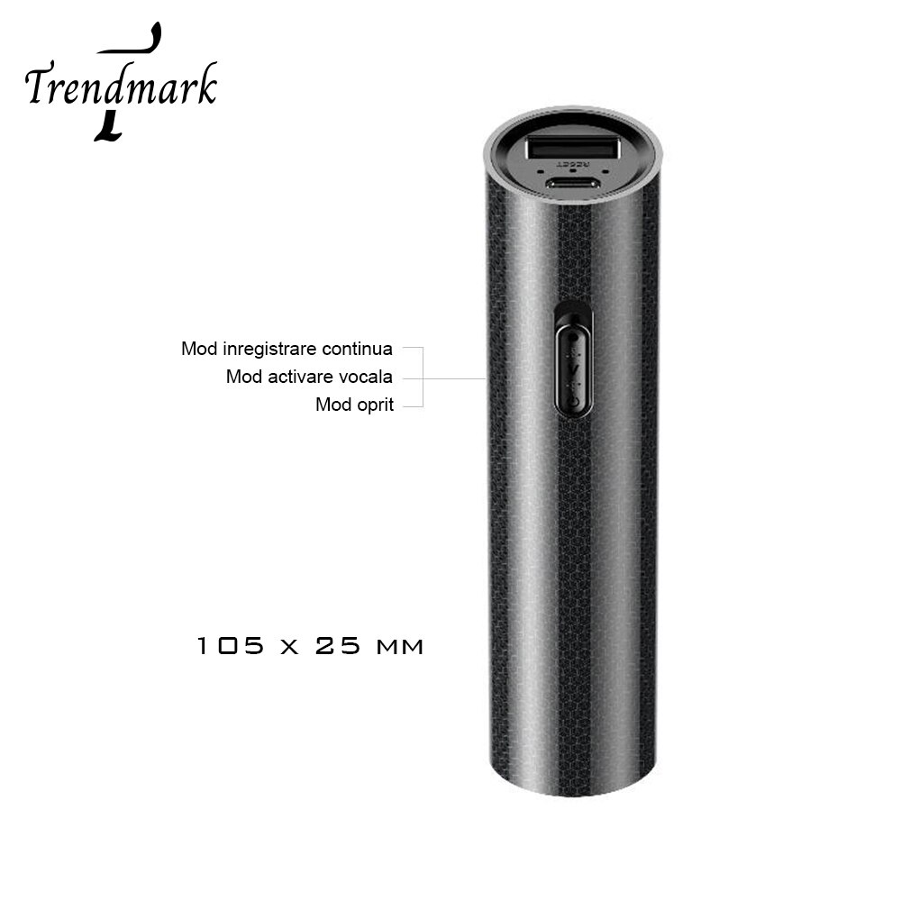 Microfon spion Trendmark Q71, functie activare vocala, autonomie ...