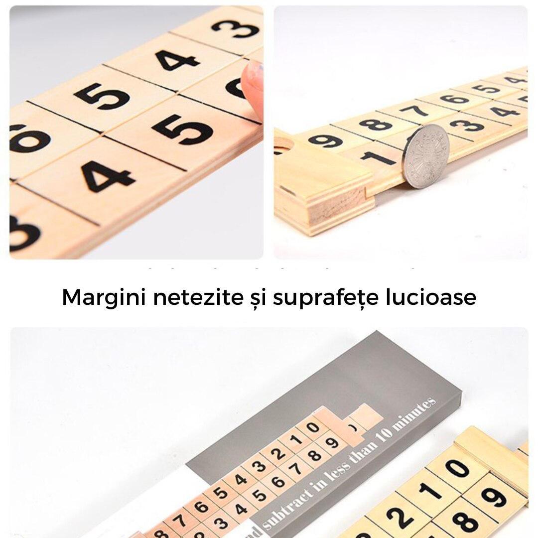 Joc Montessori Matematica, Invatare Adunari Simple, Lemn Natur - eMAG.ro