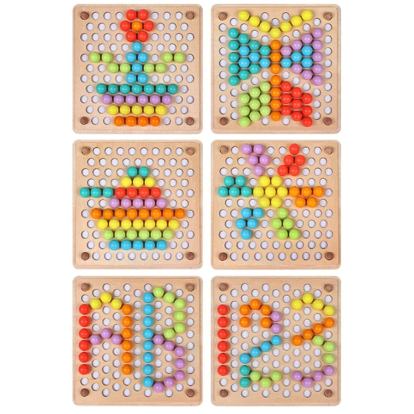 Joc Montessori de indemanare si asociere culori cu bile colorate si ...