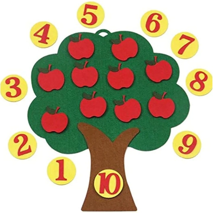Joc matematic educativ, Invatam Sa Numaram, Copac Cu Mere, 24x24 cm ...