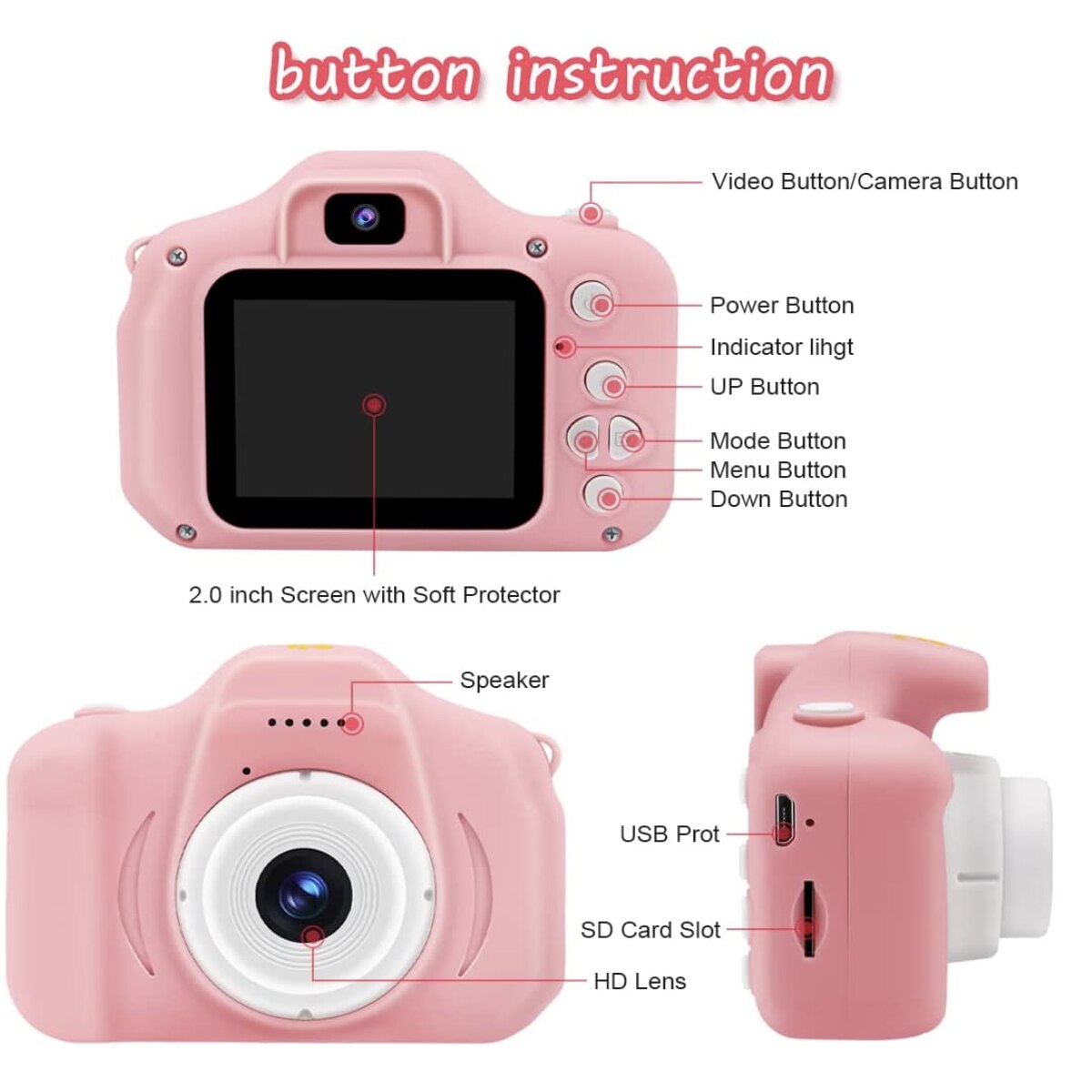 Camera foto/video, pentru copii, Dual Camera, Efecte Multiple, Jocuri ...