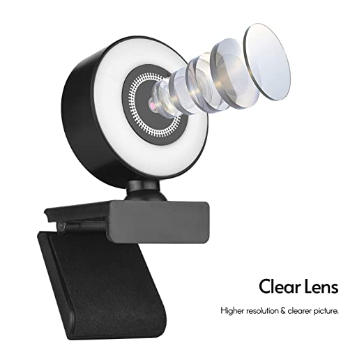 Camera web FULL HD cu led, KINSI, Webcam 2K, Rezolutie 2560x1440 ...