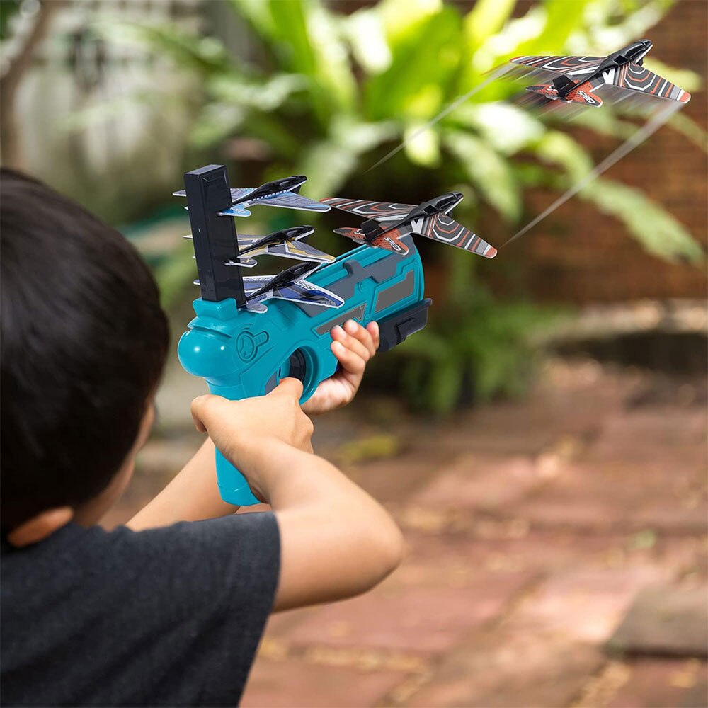 Pistol SIKS Tip Lansator De Avioane De Jucarie, Cu 4 Avioane Incluse ...