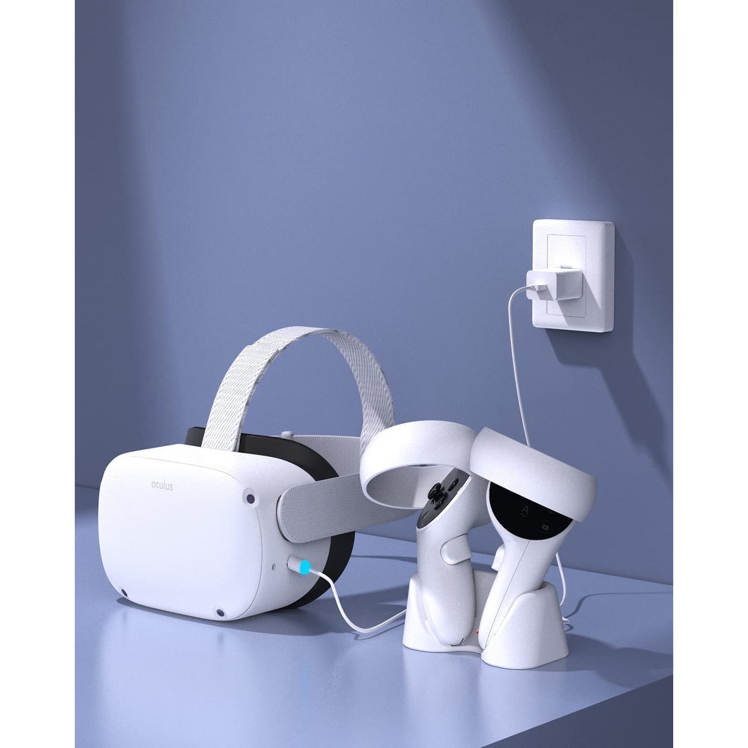 Statie incarcare pentru controler tactil Oculus Quest 2, Hnsmart, USB-C ...