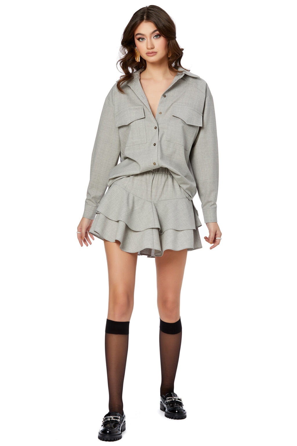 Fusta Framboise Fever din Lana gri - eMAG.ro