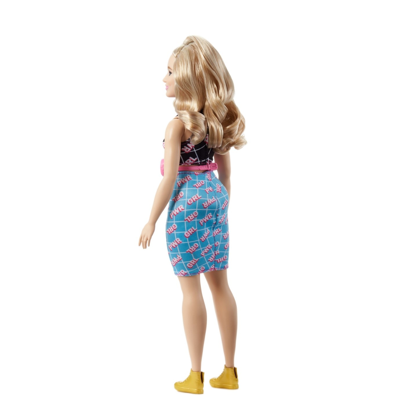 Papusa Barbie Fashionistas - Blonda, cu imprimeu PWR GRL - eMAG.ro