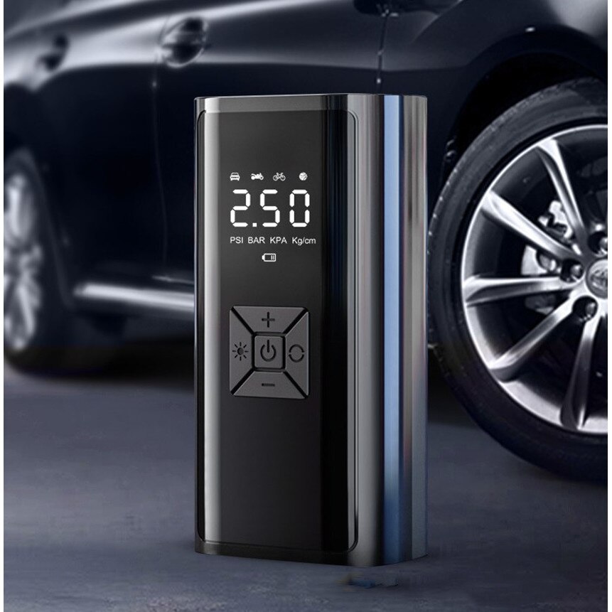 Compresor auto portabil, Bomstom, Wireless, 15 L/min, 1500 mAh, Negru ...