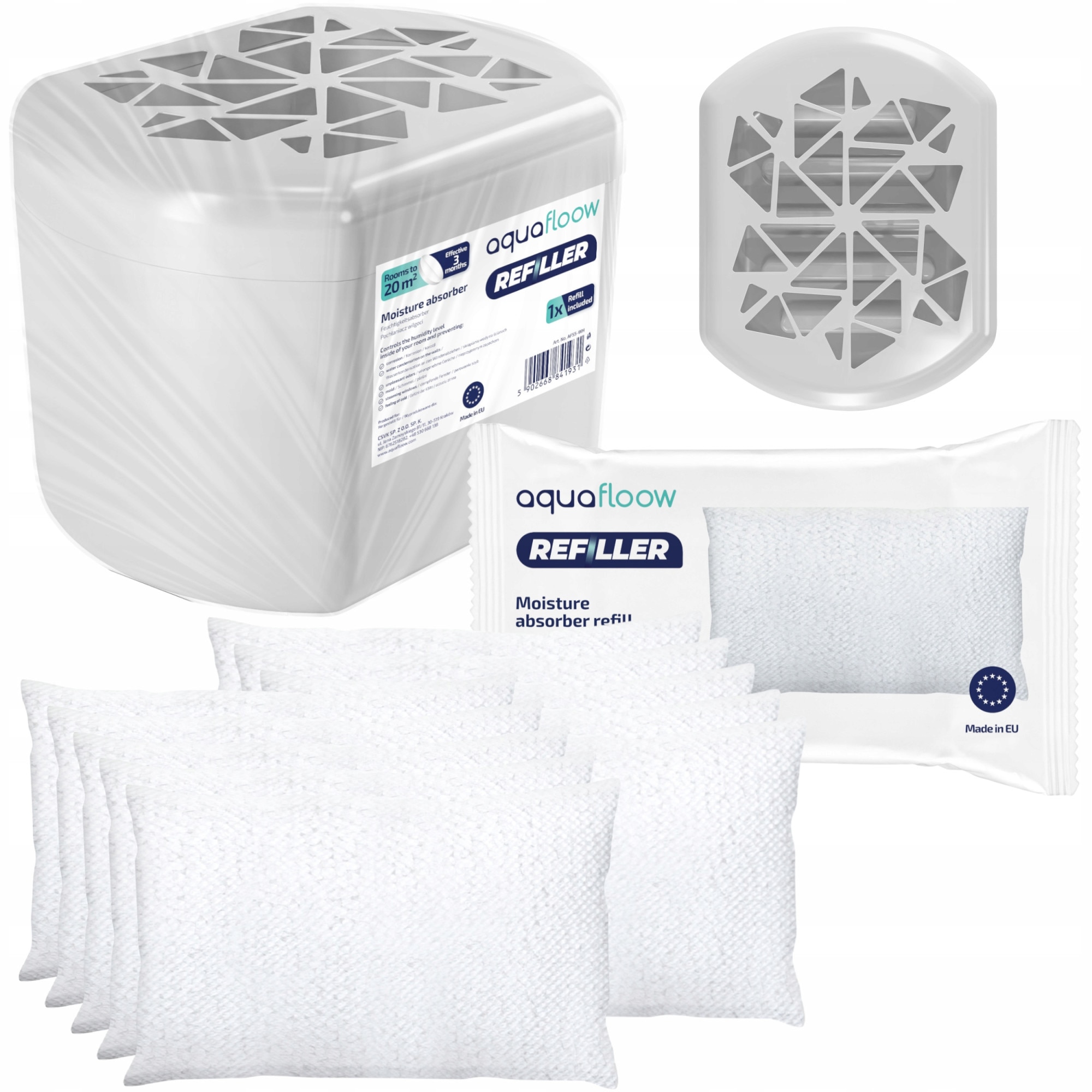 Set absorbant umiditate si 10 rezerve, Aquafloow, 250 g - eMAG.ro