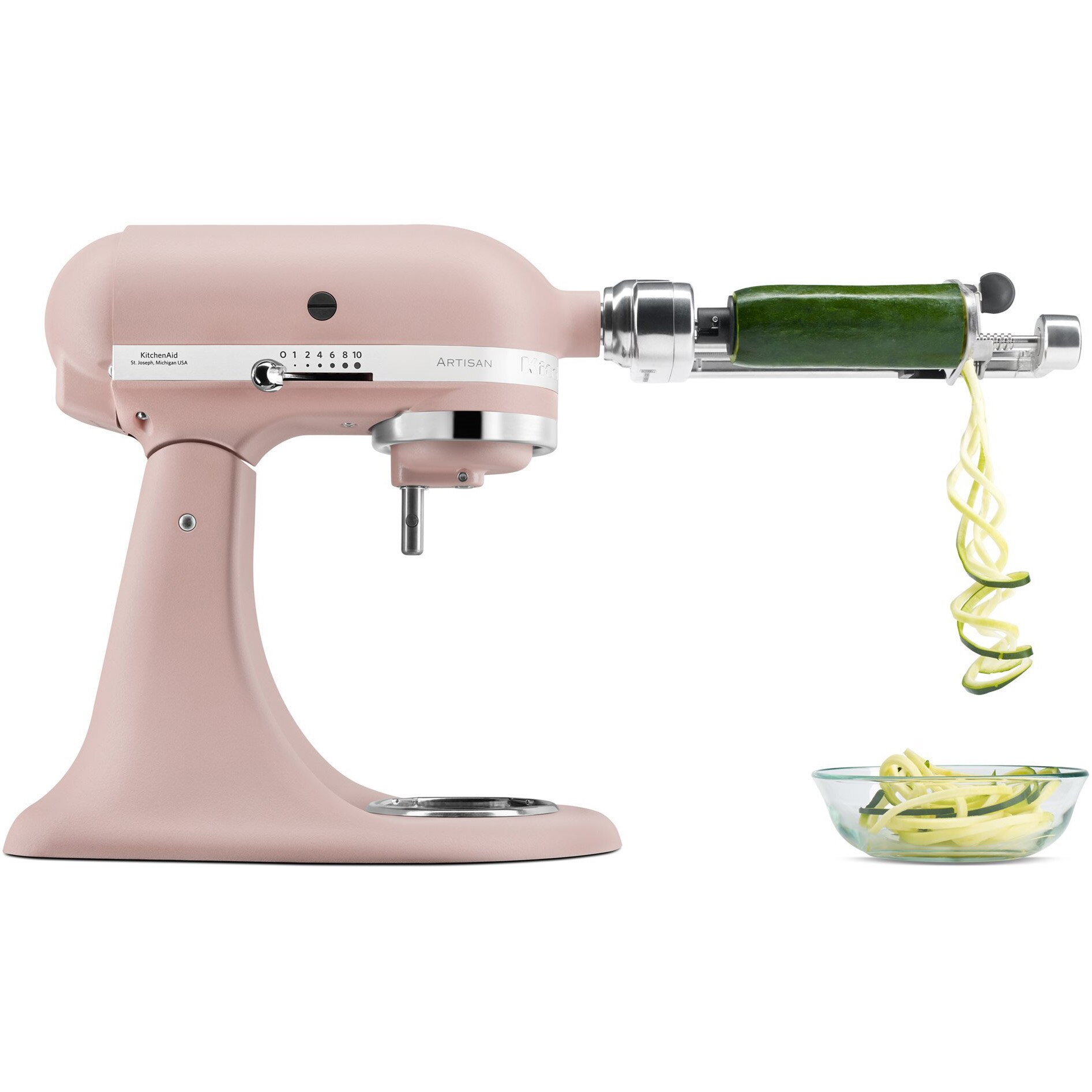 Mixer cu bol Artisan KitchenAid 5KSM185PSEFT, 4.8L, model 185, feather ...