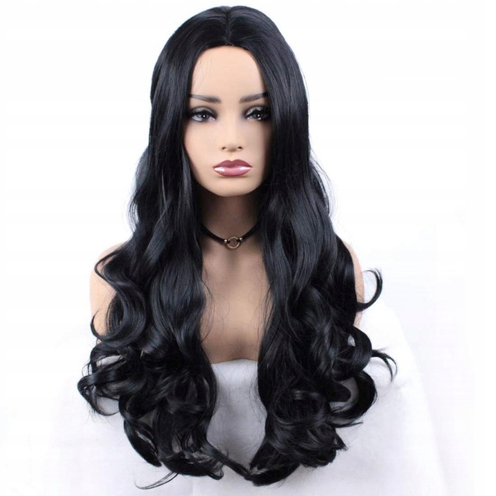 Peruca lunga cu par, Valuri, Lungime 70cm, Negru - eMAG.ro