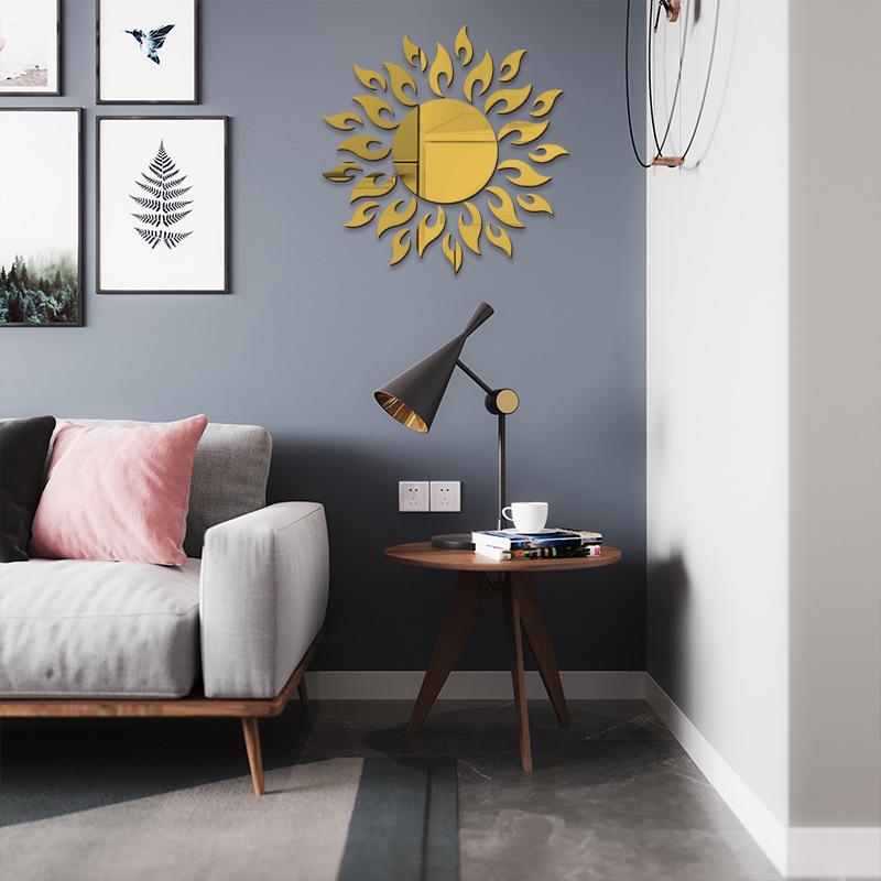 Set 27 Oglinzi Acrilice Autoadezive Luxer, Model Soare cu 26 Raze ...