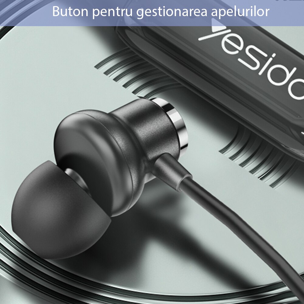 Casti Audio Stereo Jack cu Microfon, 1.2m, Yesido YH-31, Negru - eMAG.ro