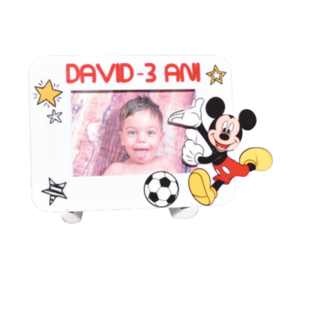 Rama foto personalizata cu nume si imagine, Mickey Mouse, Inedit Print ...