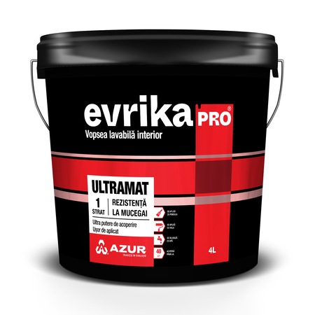 Vopsea lavabila Evrika PRO Ultramat 1Strat de interior cu rezistenta la ...