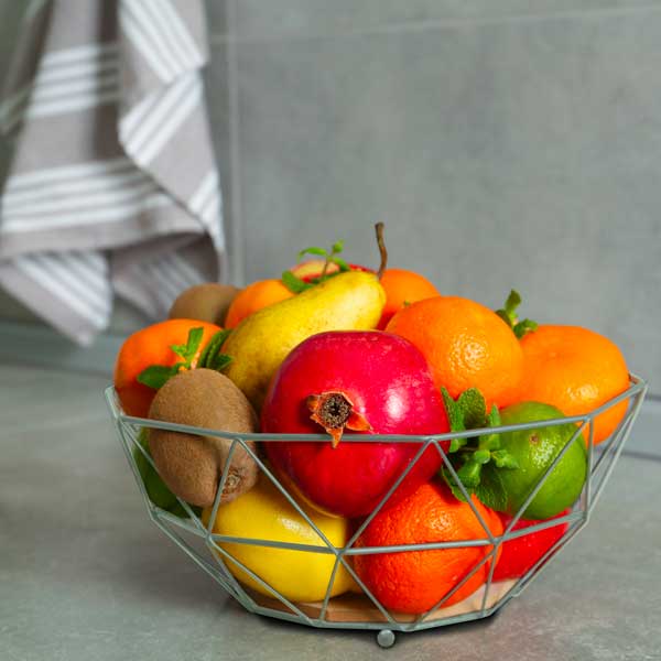 Cos pentru fructe, Frandis, diametru 26 cm, structura metal cu fund din ...