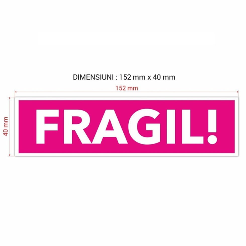 Set 3 role Etichete FRAGIL, dimensiune mare 152x40 mm, autoadezive, 500 ...