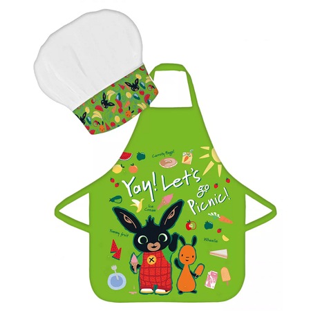 Set sort si boneta bucatar pentru copii, Bing Let's go picnic, 3-8 ani ...