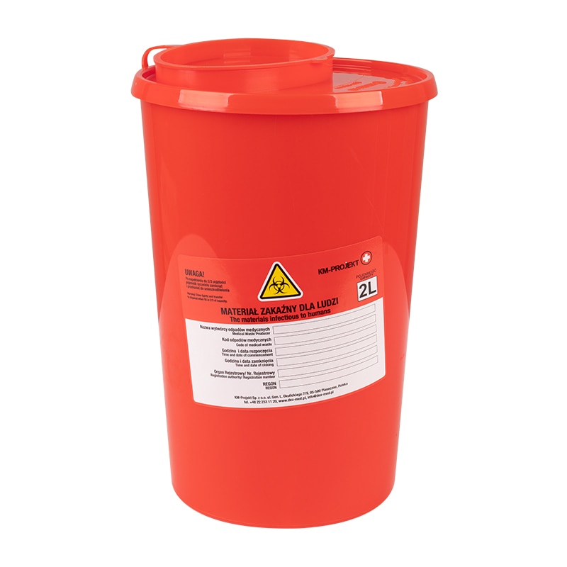 Container deseuri medicale, Activeshop, Plastic, 2 l, Rosu - eMAG.ro