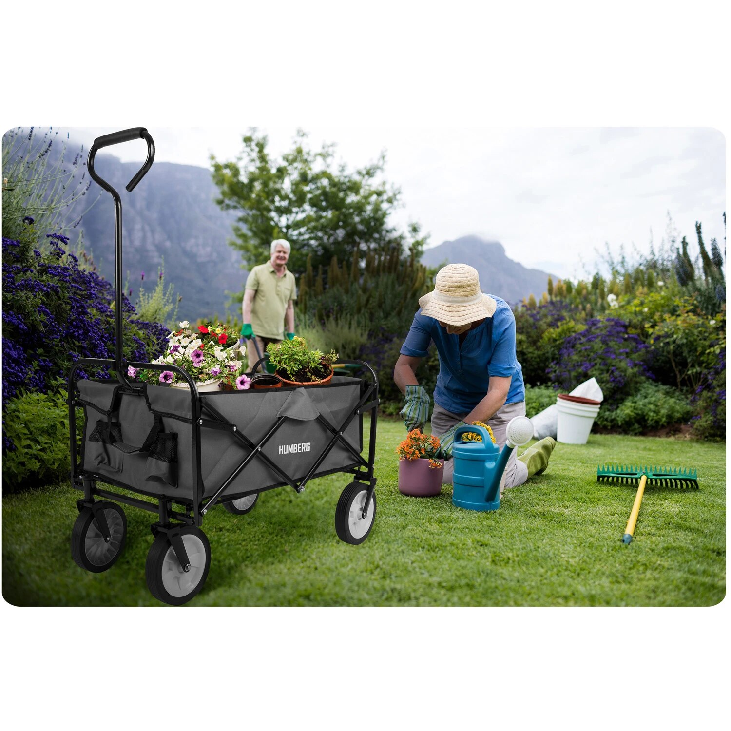 Carucior de gradina DacEnergy©, cadru din otel, tesatura durabila ...