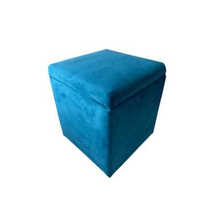 Taburet, catifea, turcoaz, 40x45 cm - eMAG.ro