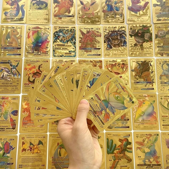 Carti de joc Pokemon, 30 + 10 carti, 6 ani+, Auriu - eMAG.ro