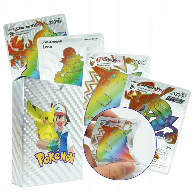 Карти за игра на Pokemon, 55 карти, 6 години+, сребро - eMAG.bg