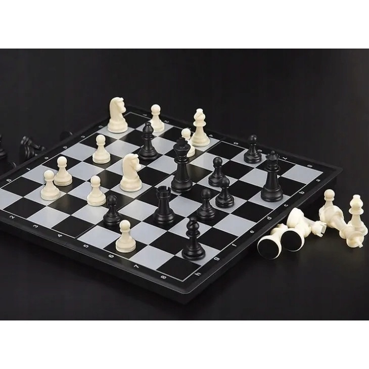 Set sah clasic, Magnetic, 24 x 24 cm, Alb/Negru - eMAG.ro