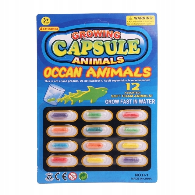Set 12 capsule animale care cresc in apa, WS, Multicolor - eMAG.ro
