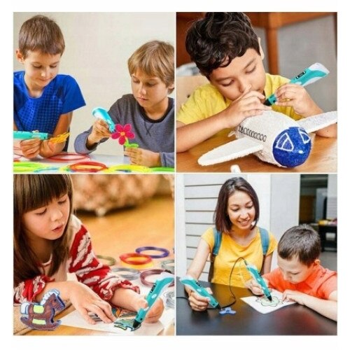 Creion 3D pentru copii 3DPEN-2, Filament 9 m, Albastru - eMAG.ro