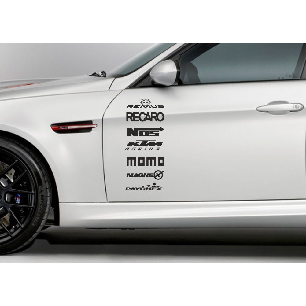 Set autocolante pentru tuning cu logo-uri, CarStickers.pl, Negru lucios ...