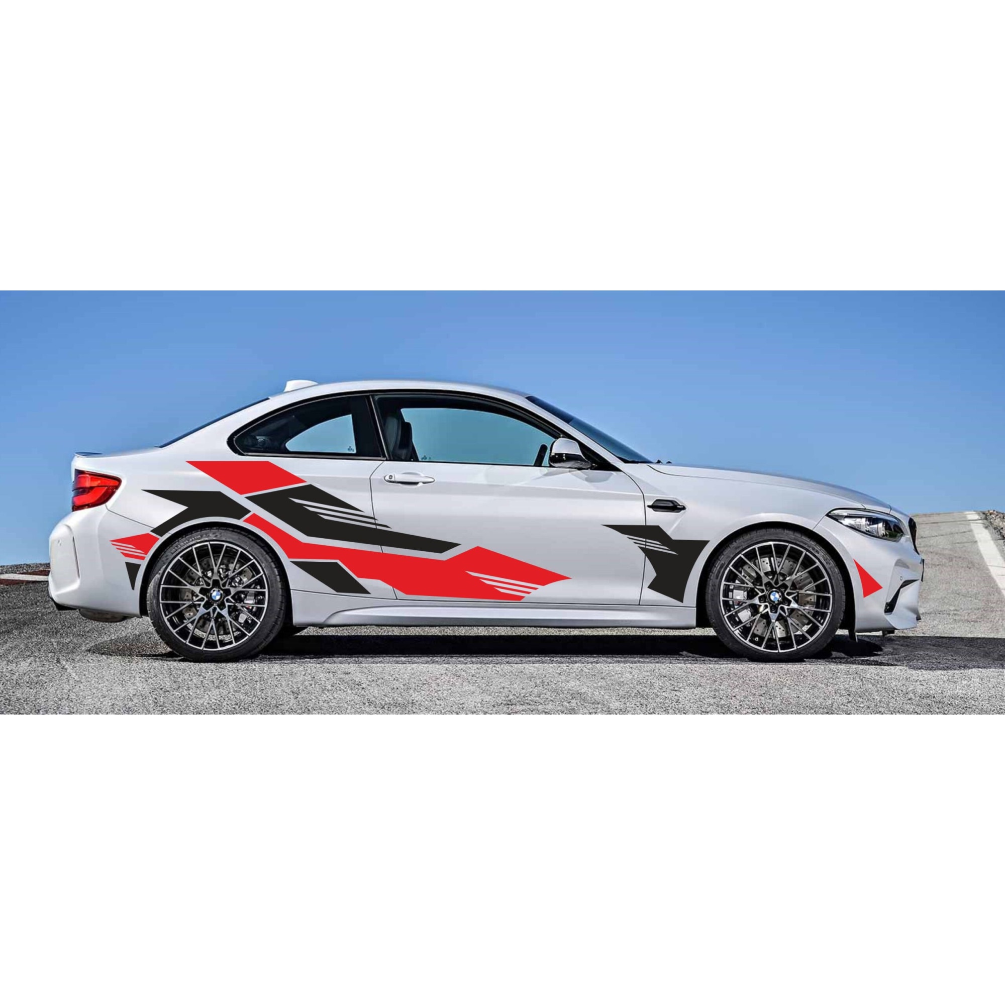 Set stickere pentru BMW M2, CarStickers, Rosu/Negru - eMAG.ro