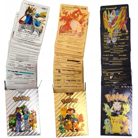 Set 3 pachete carti Pokemon, 3in1, 165 bucati, Multicolor - eMAG.ro