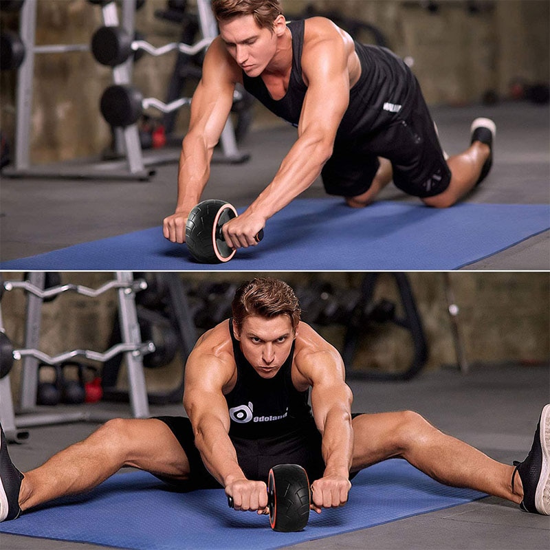 Roata fitness pentru abdomene cu exercitii diversificate, AB Roller, AB ...