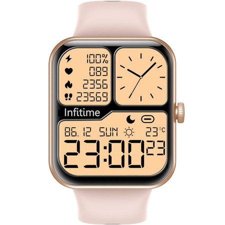 Ceas smartwatch Infitime SQ, ecran 1.83", cu Notificari apeluri si ...