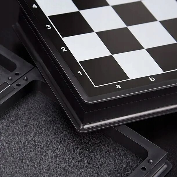 Set sah clasic, Magnetic, 24 x 24 cm, Alb/Negru - eMAG.ro