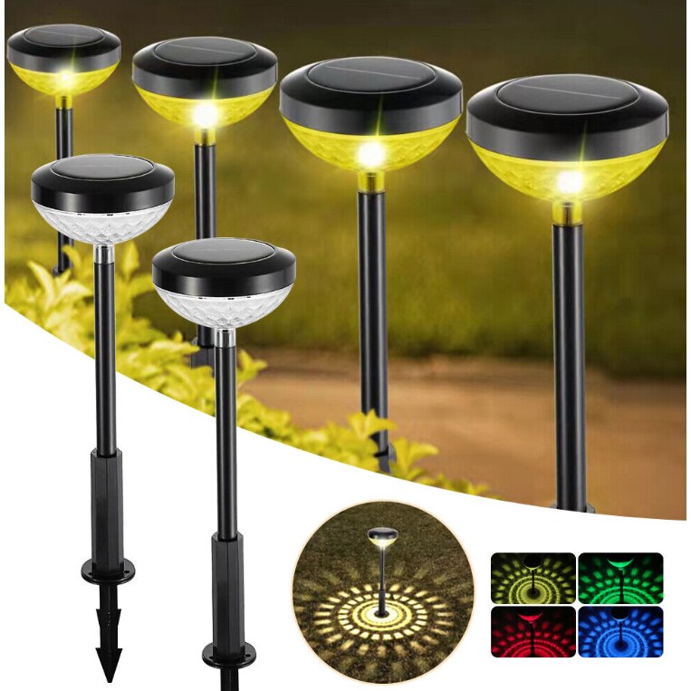 Set 2 lampi solare Led RGB pentru gradina cu doua moduri de lumina ...