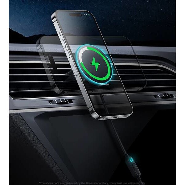 Suport auto MagSafe, Baseus, Incarcare inductiva pentru iPhone 15 W ...