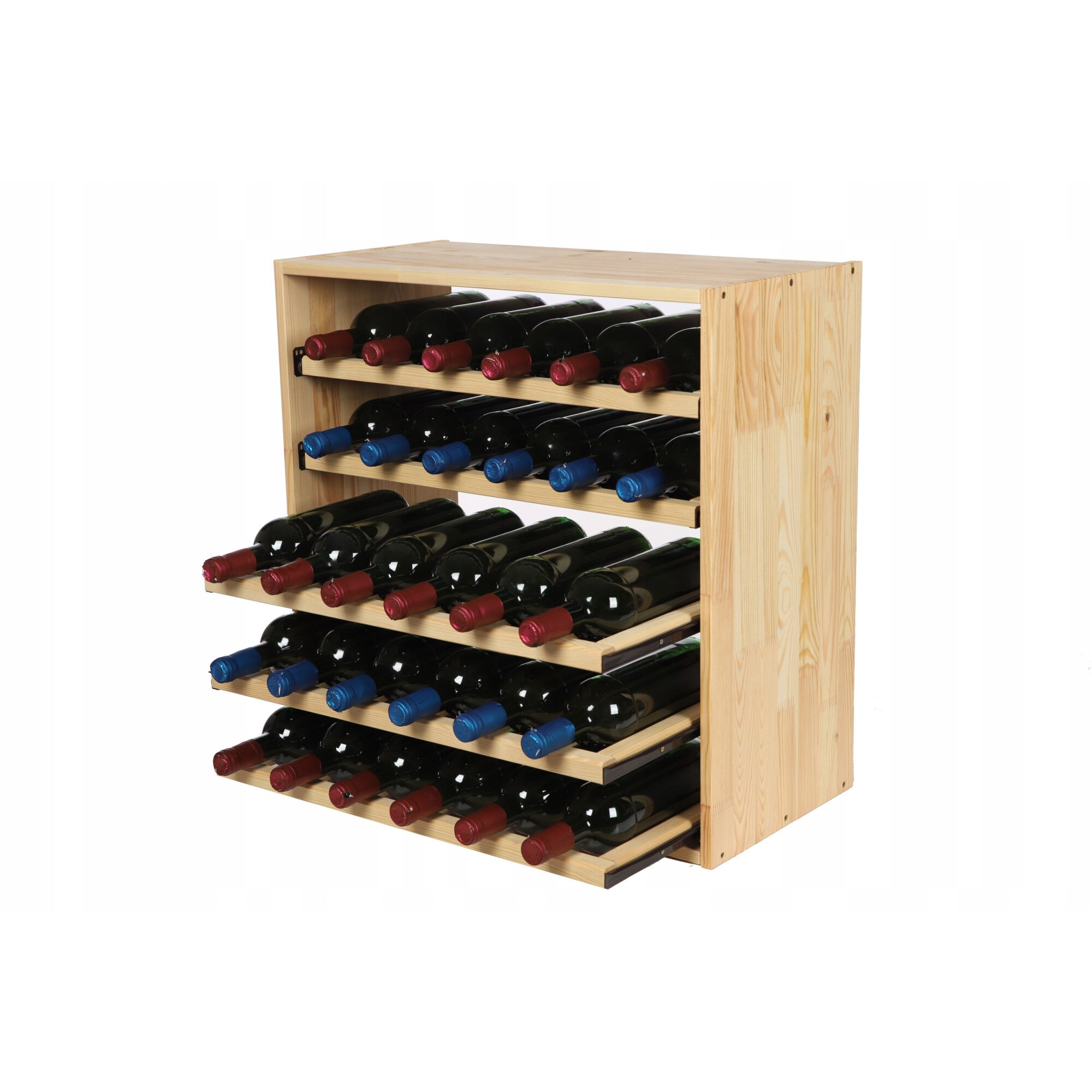 Raft pentru vin, Wamar, Modular, Lemn, Maro - eMAG.ro