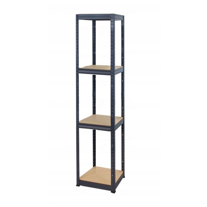 Raft depozitare metalic, Helios, 4 polite, 180x50x50 cm, Gri - eMAG.ro