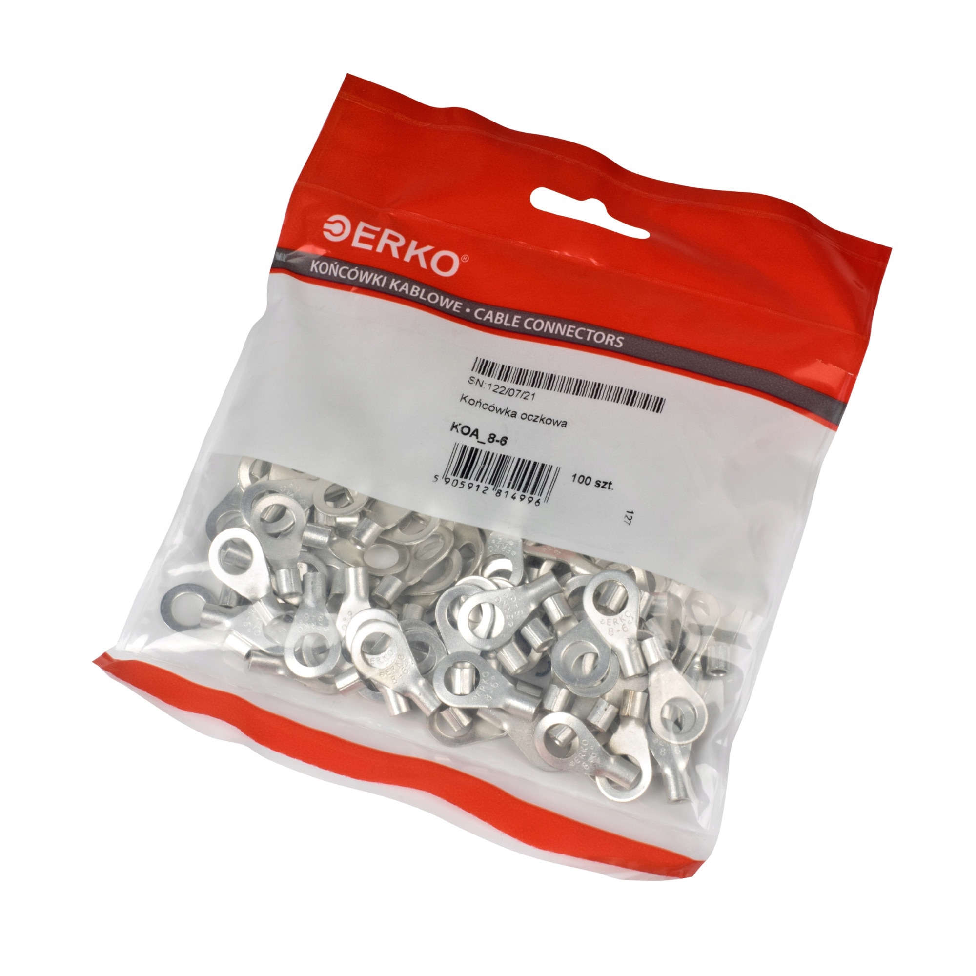 Set 50 x Terminal inel pentru surub M12, Erko, Cupru, Sectiune ...