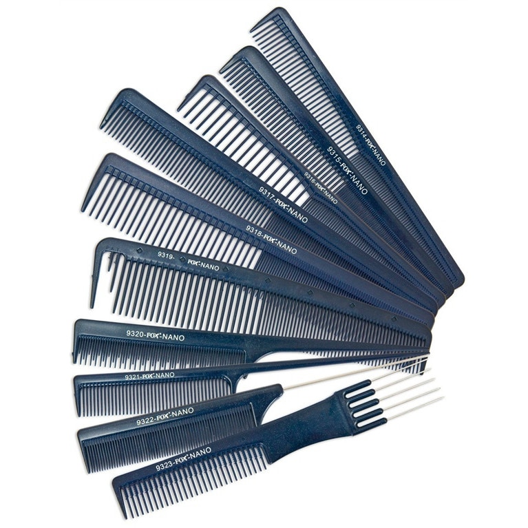 Set 10 piepteni par, FOX, Plastic, Albastru - eMAG.ro