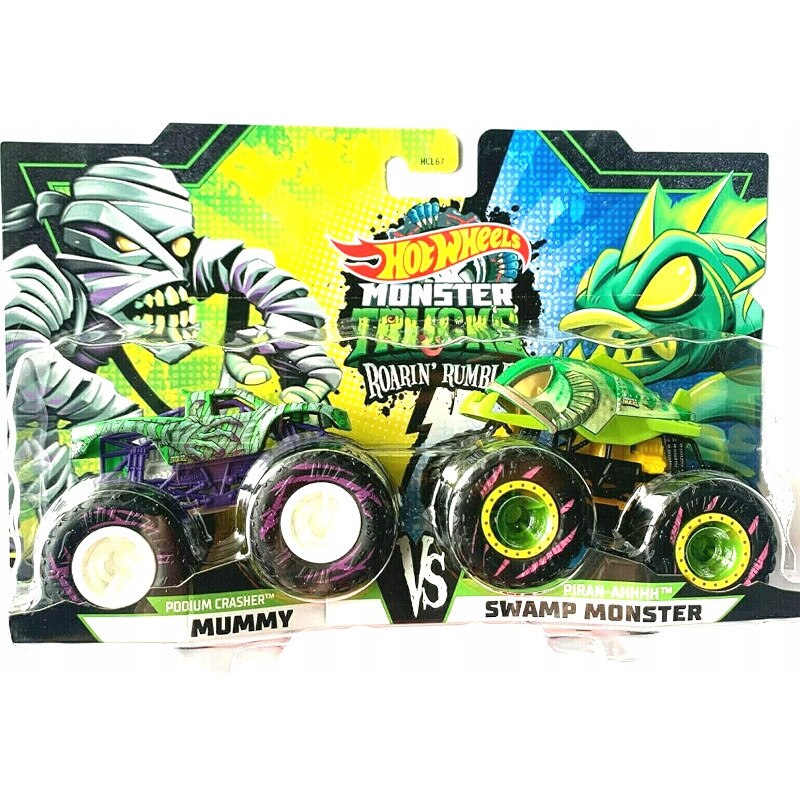 Set 2 masinute Monster Truck Hot Wheels, Mattel, 3 ani+, 1:64, Multicolor - eMAG.ro