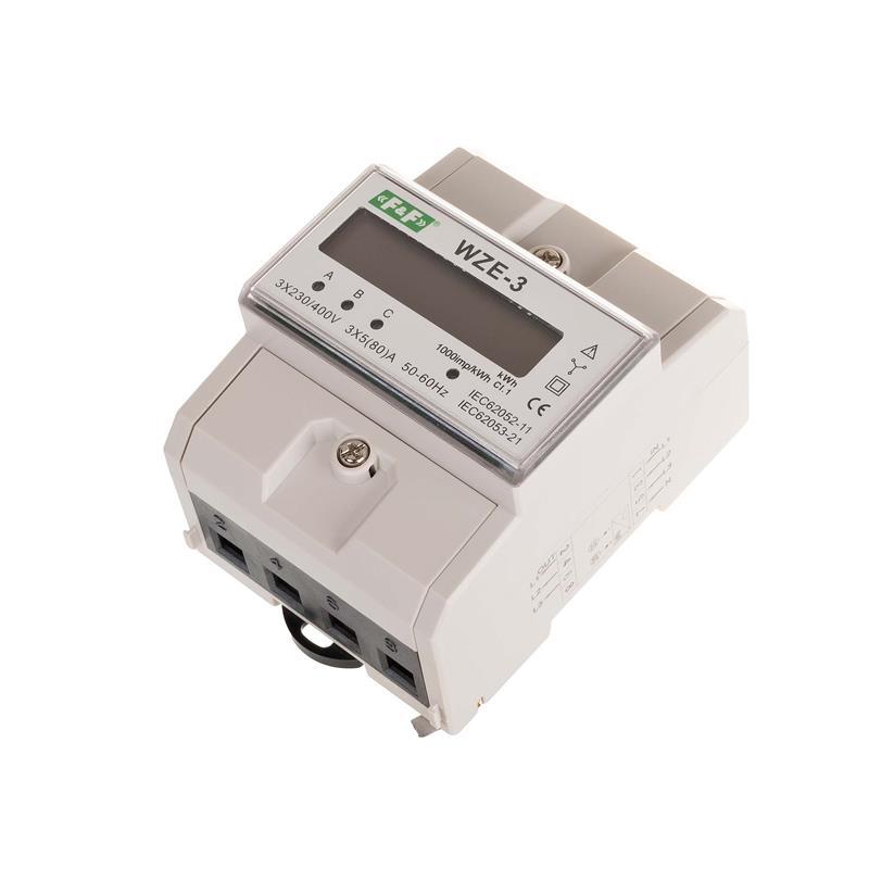 Contor de energie electrica trifazat, F&F, ABS, 80A, IP20, Alb - eMAG.ro